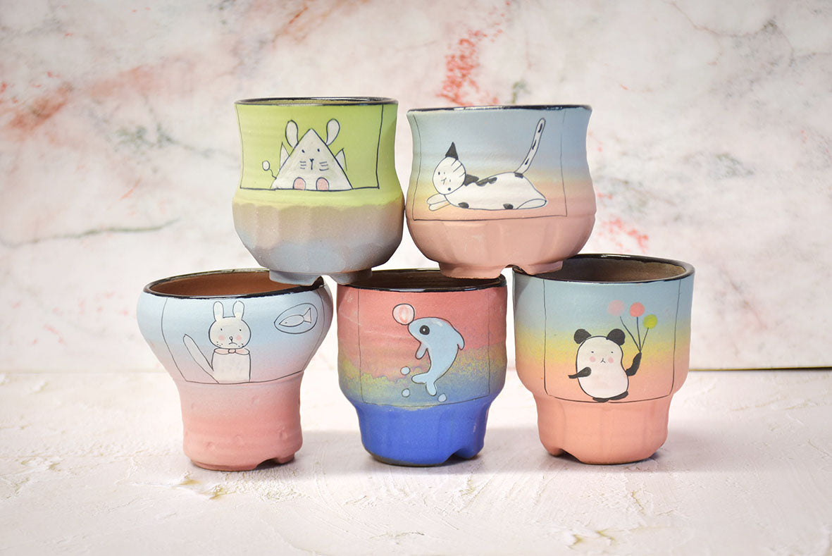 Handpainted animal pots - succulent planters - cute pots – Doris ...